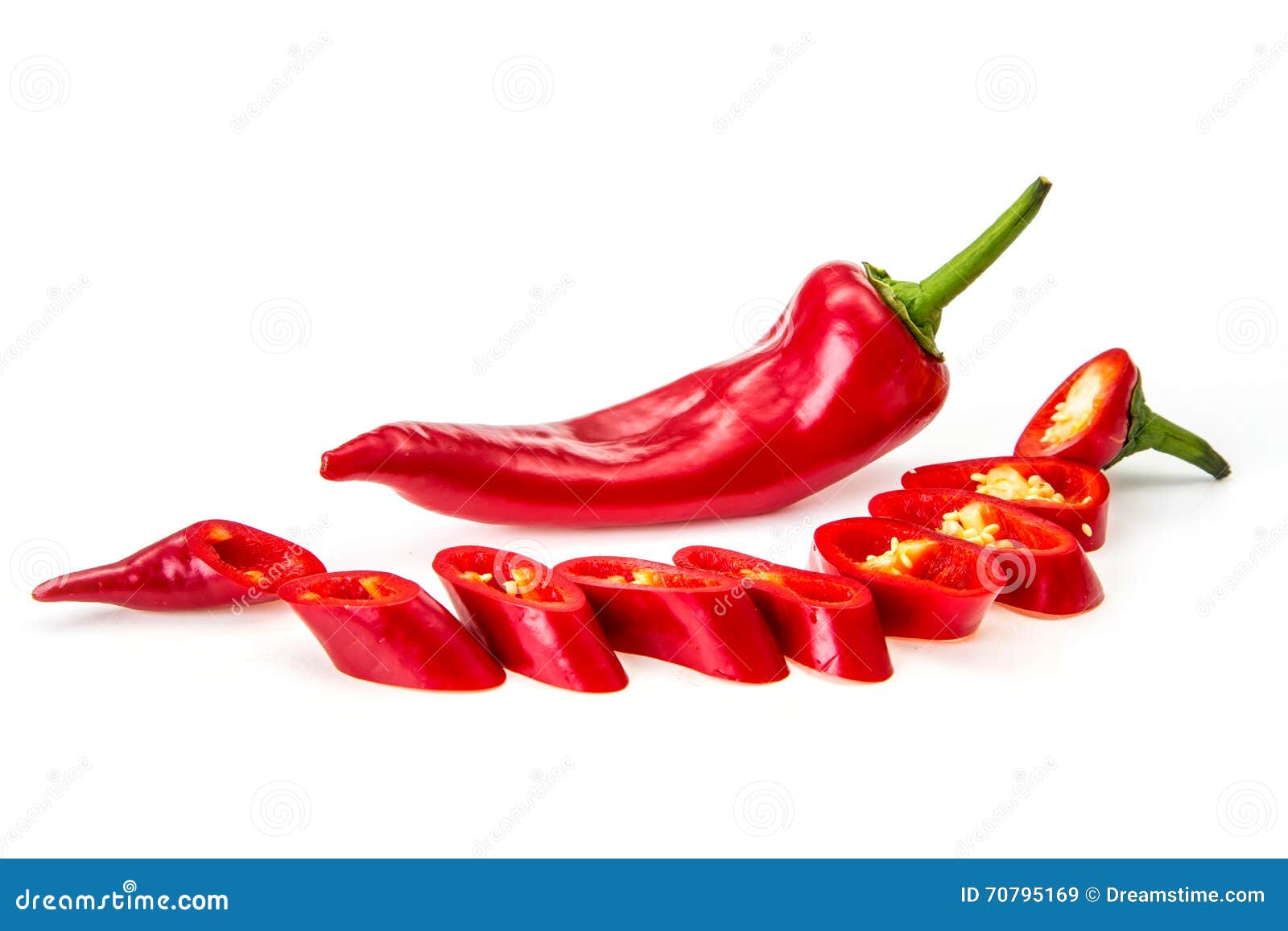 One Curved Red Hot Pepper on a White Stock Image - Image of organic ...