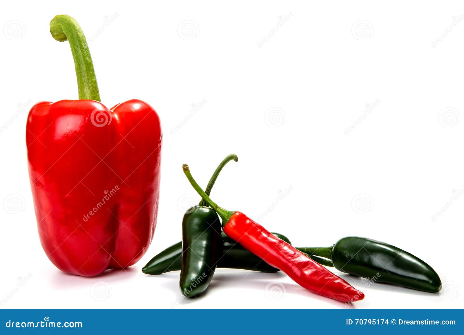 One Curved Red Hot Pepper on a White Stock Photo - Image of isolated ...