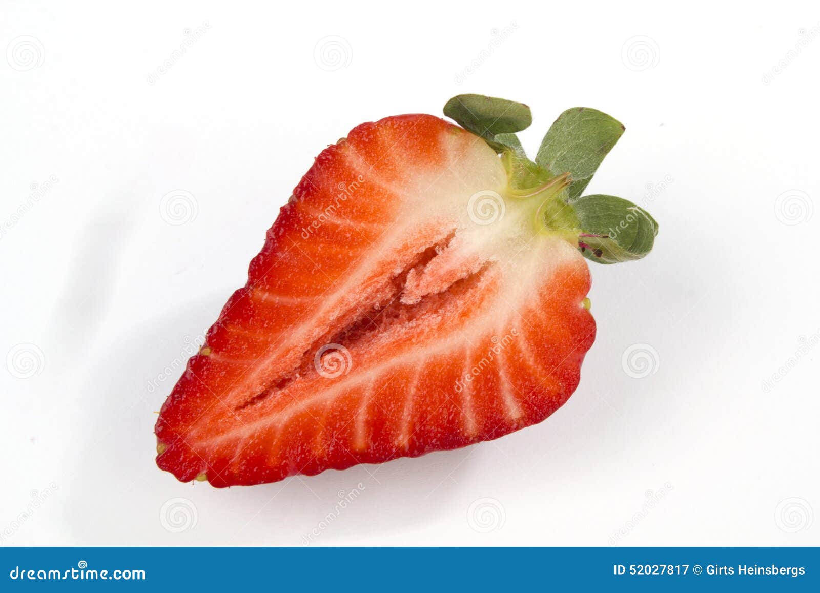 One Cut In Halfs Strawberry On White Stock Photography | CartoonDealer ...