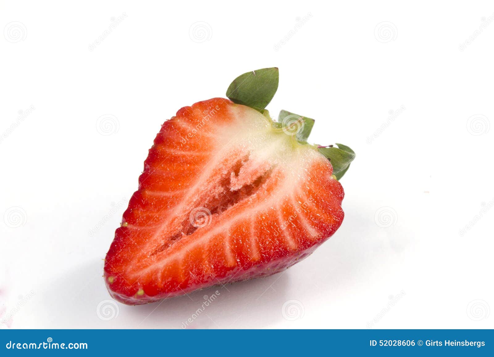One Cut In Halfs Strawberry On White Stock Photography | CartoonDealer ...