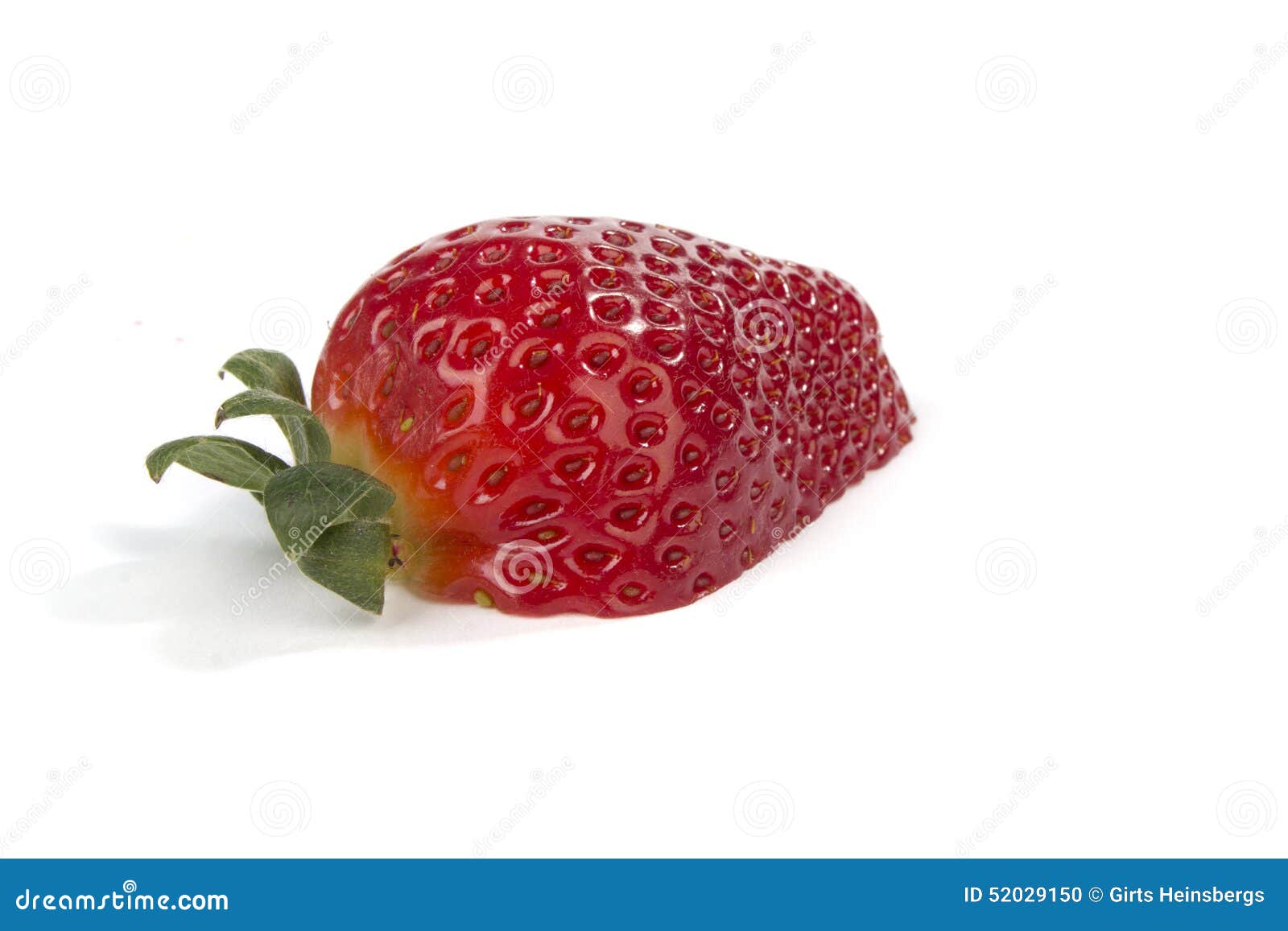 One Cut In Halfs Strawberry On White Stock Photography | CartoonDealer ...