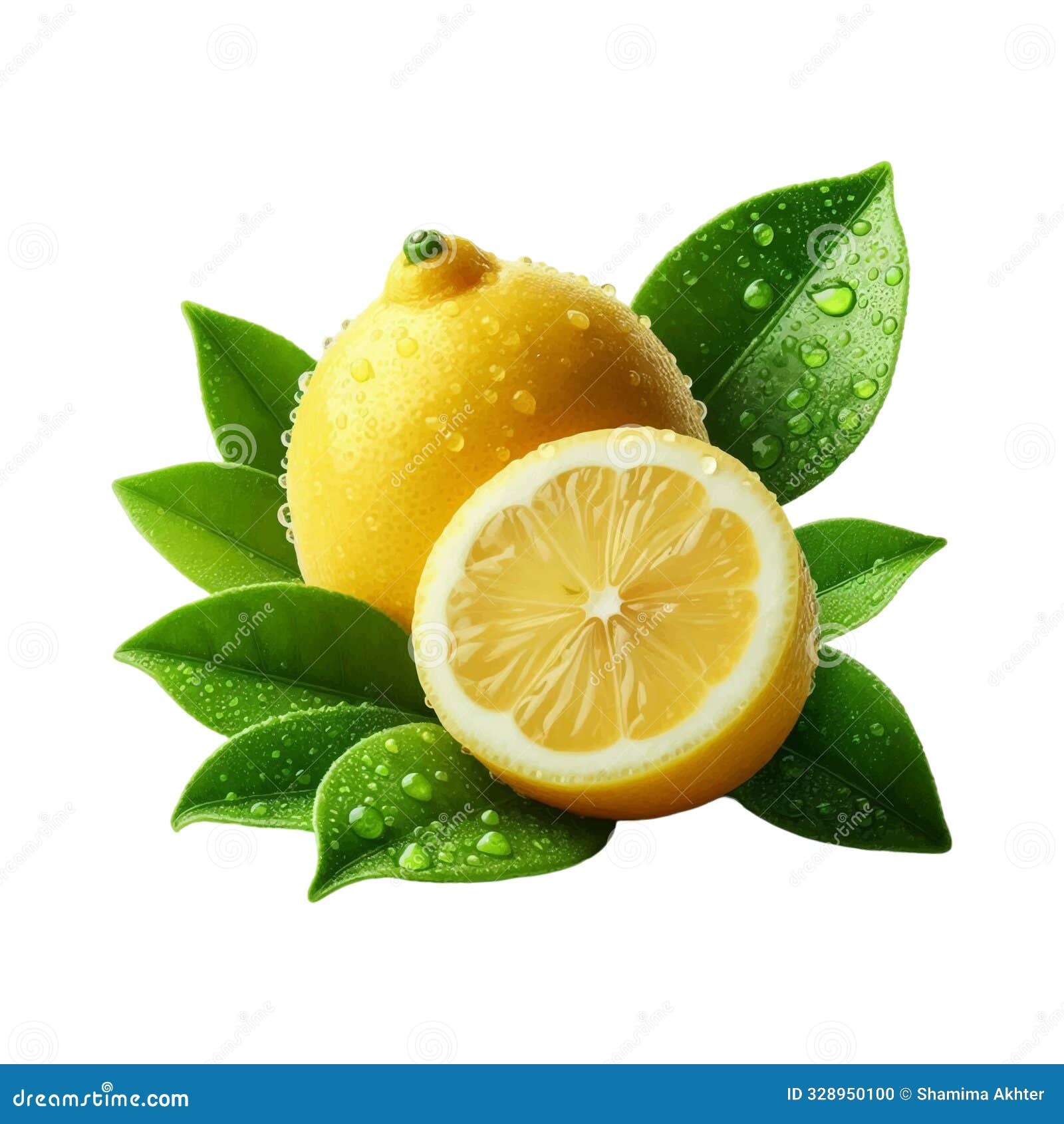 One One and Cut Piece Lemon Vector Stock Illustration - Illustration of ...
