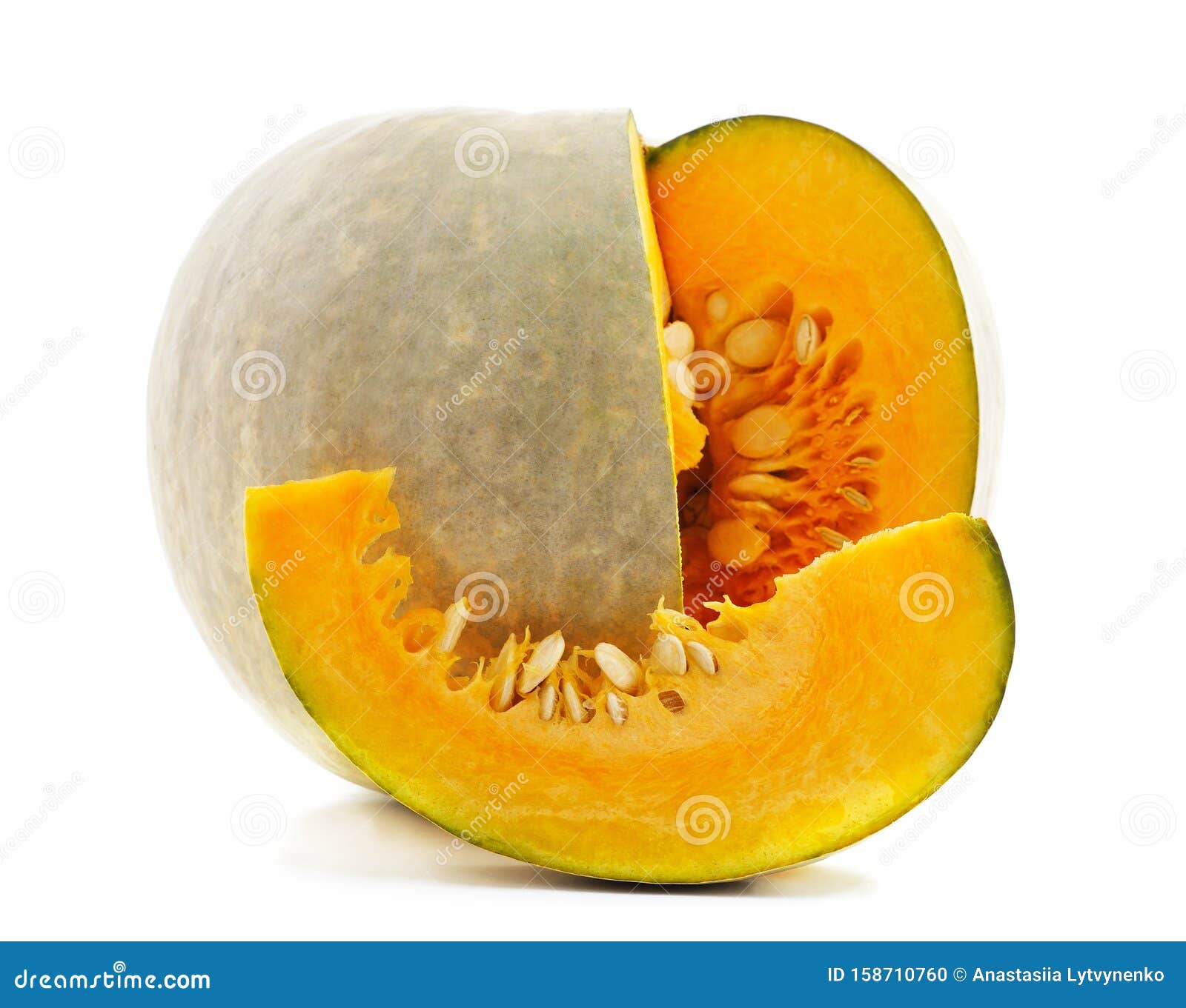One cut pumpkin stock photo. Image of healthy, single - 158710760