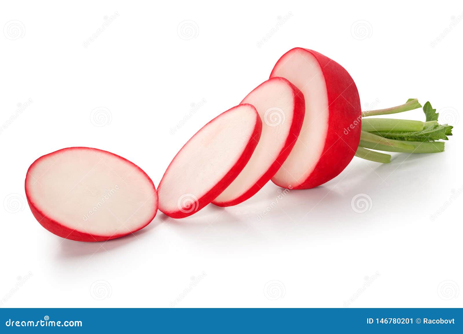 One Cut Red Radish Root Vegetable Stock Image - Image of healthy ...