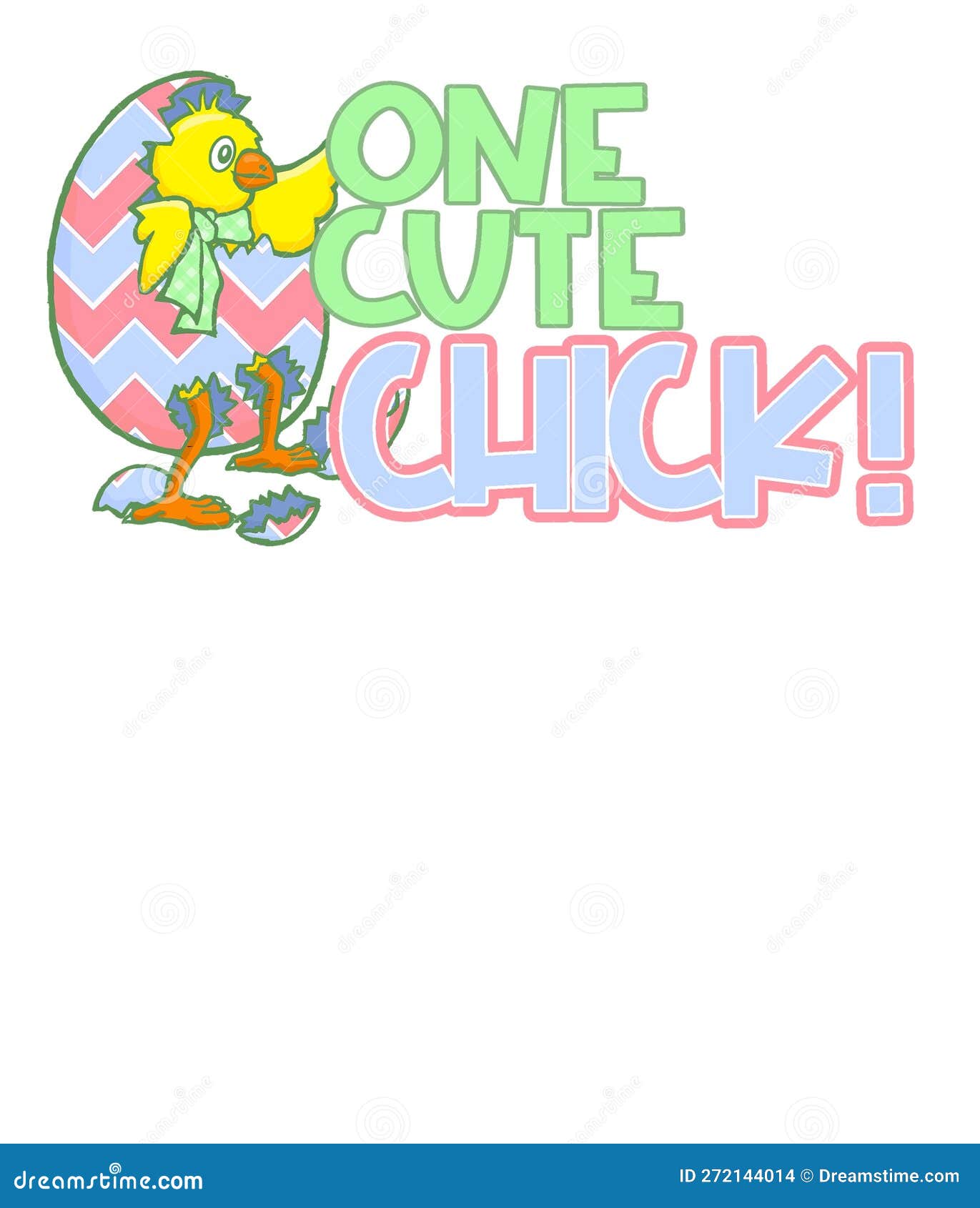 One Cute Chick with Chick Breaking Out of Egg Stock Vector ...