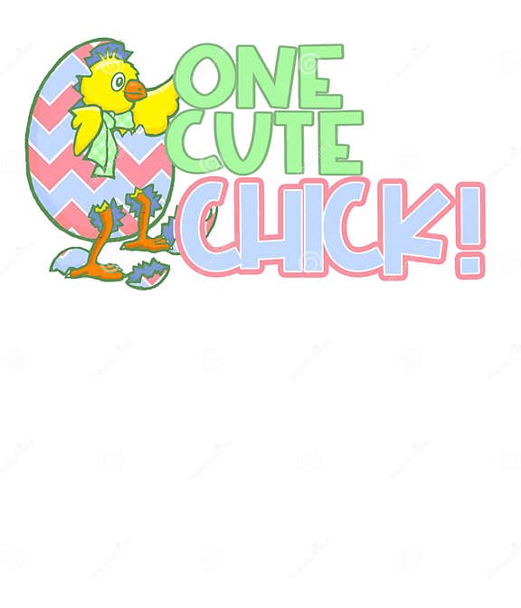 One Cute Chick with Chick Breaking Out of Egg Stock Vector ...