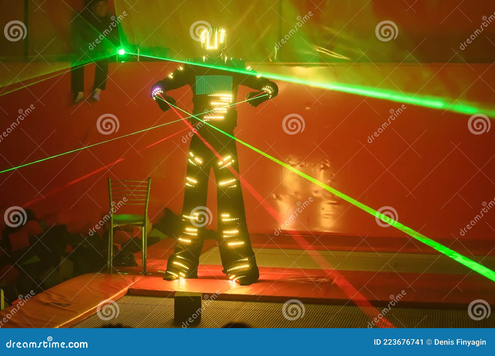 One Dancer is Dancing in an LED Suit Editorial Photo - Image of ...