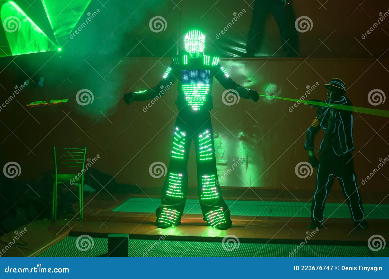 One Dancer is Dancing in an LED Suit Editorial Photography - Image of ...