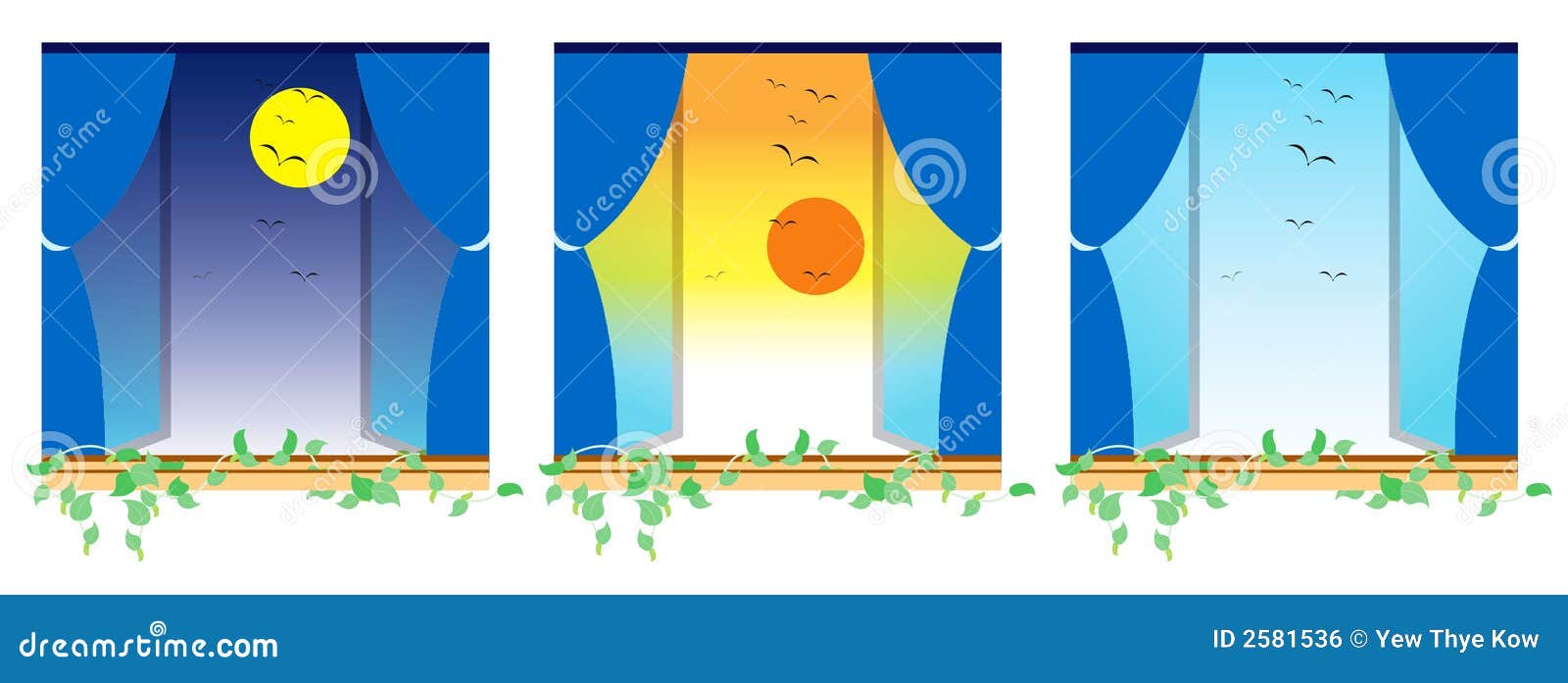 One Day Cycle stock vector. Illustration of serenity, night - 2581536