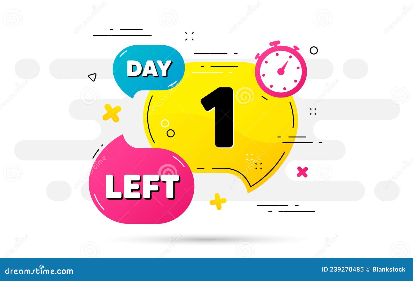 One Day Left Icon. 1 Day To Go. Vector Stock Vector - Illustration of ...
