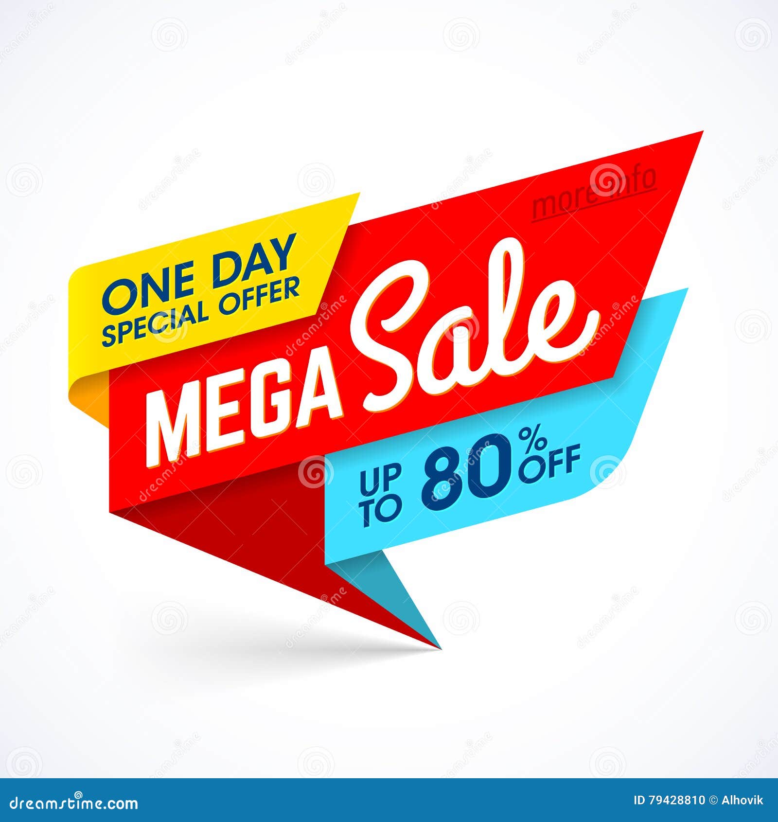 One Day Mega Sale banner stock vector. Illustration of offer - 79428810