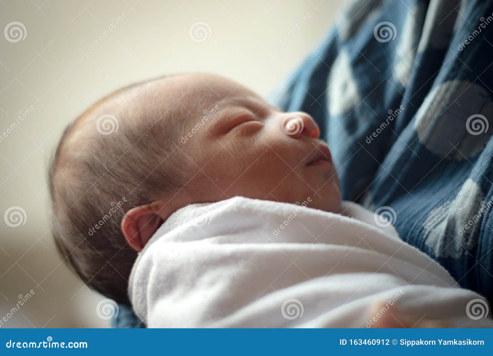 One day old, newborn baby. stock photo. Image of happy - 163460912