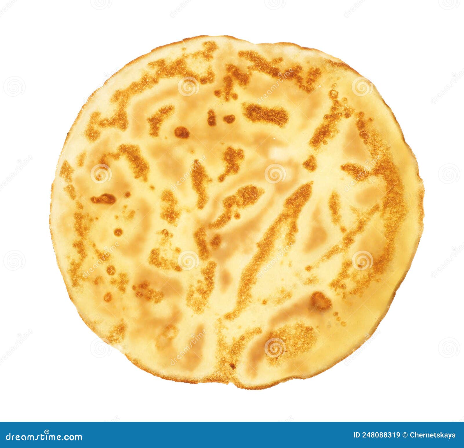 One Delicious Crepe Isolated on White, Top View Stock Image - Image of ...