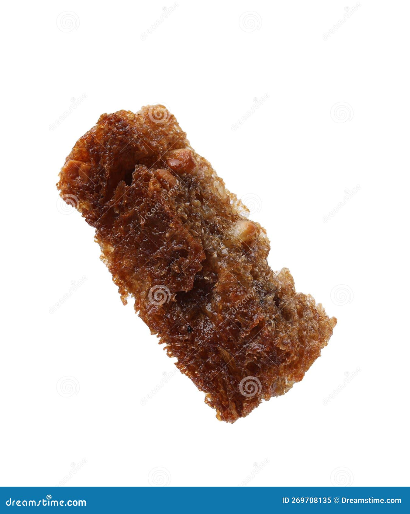 One Delicious Crispy Rusk Isolated on White Stock Image - Image of ...