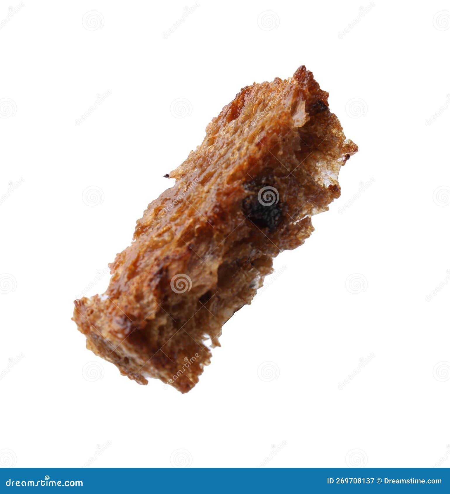 One Delicious Crispy Rusk Isolated on White Stock Image - Image of ...