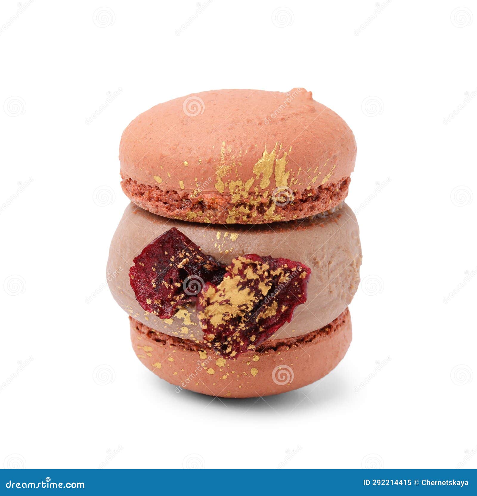 One Delicious Sweet Macaron Isolated on White Stock Image - Image of ...