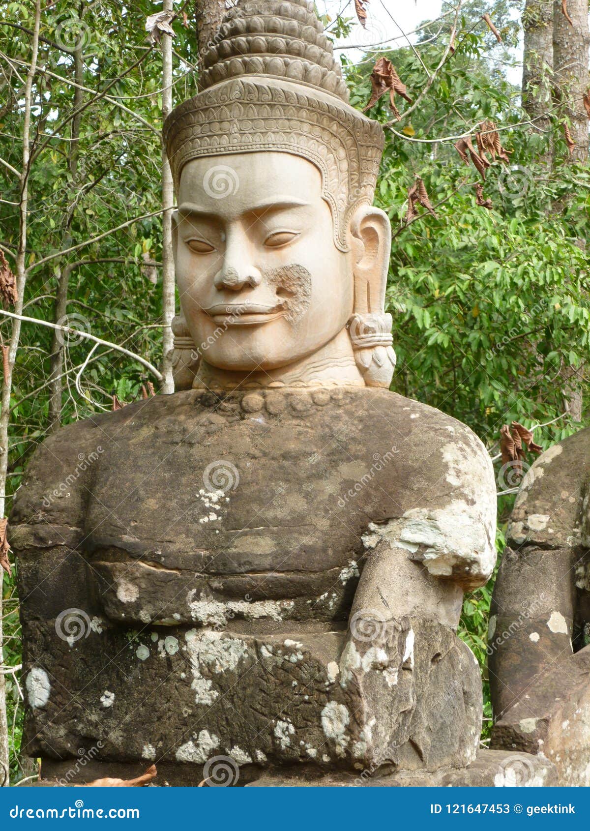 A Guardian God at the North Gate To Angkor Thom Stock Image - Image of ...