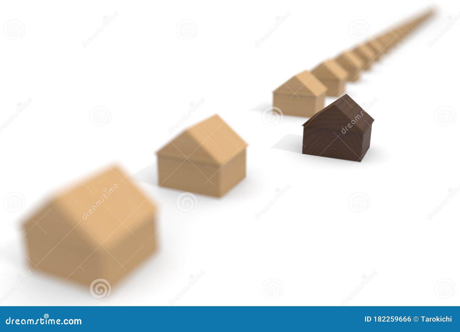Different House. Same Shape. Same Color. Same House. 3D Rendering Stock ...