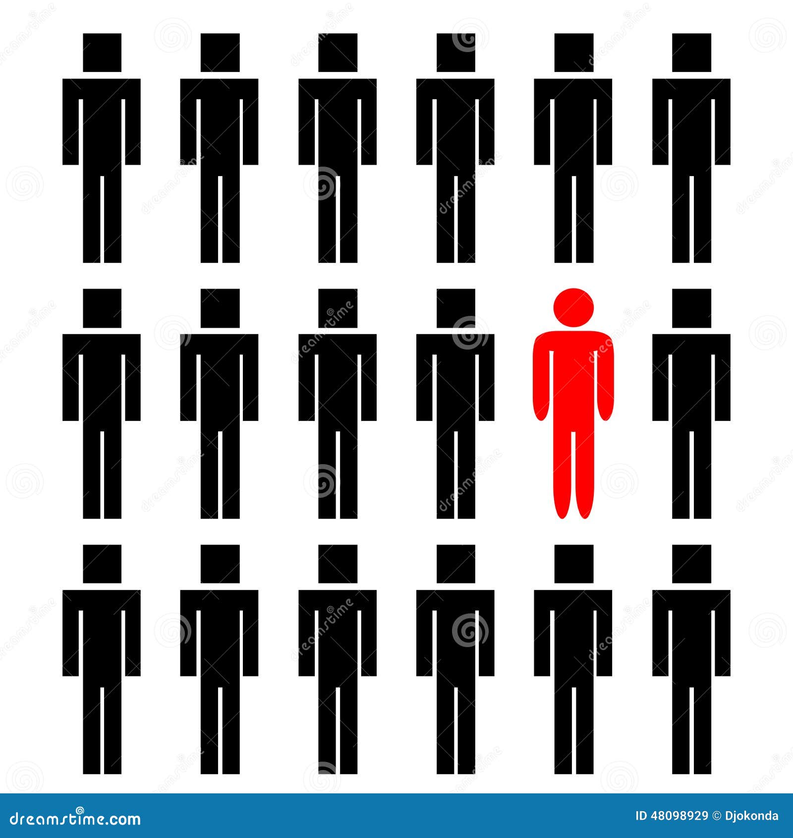 One Different Man among Another People Stock Vector - Illustration of ...