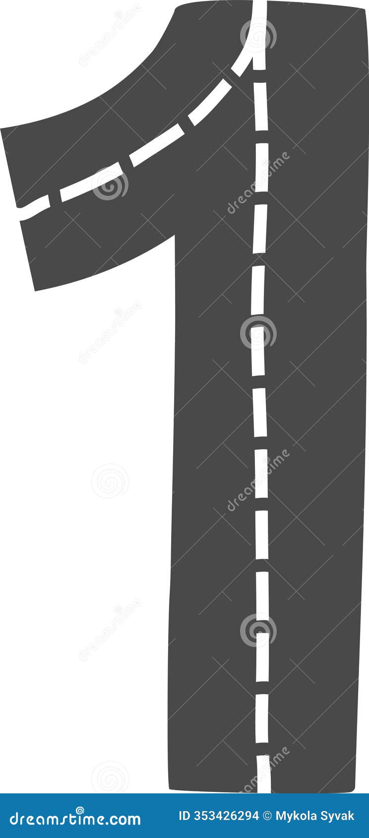 One Digit Road Alphabet Kids Stock Illustration - Illustration of wall ...