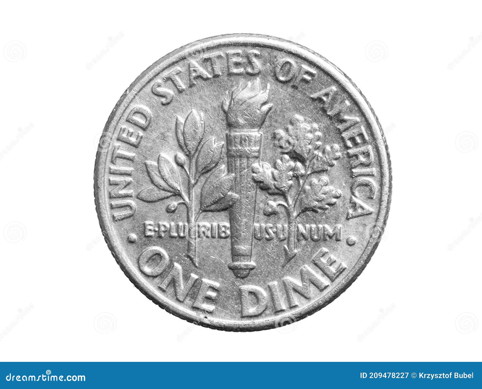 One Dime Coin Isolated on White Background Editorial Photography ...