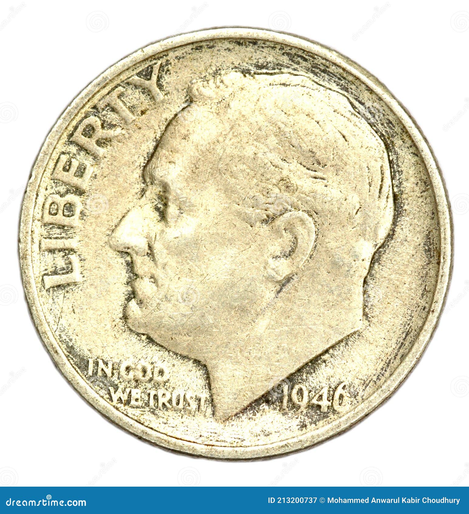 One Dime Coin of USA of 1946 Stock Image - Image of dollar, retro ...