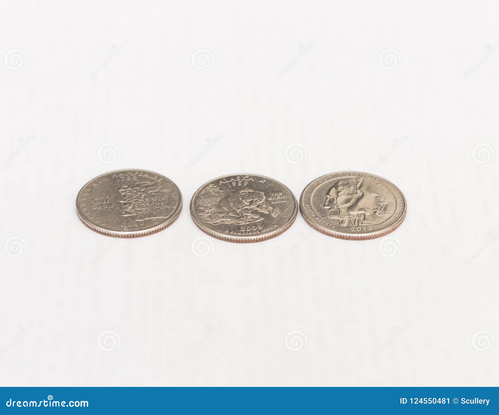 One Dime Coins of USA Isolated on the White Background Stock Image ...
