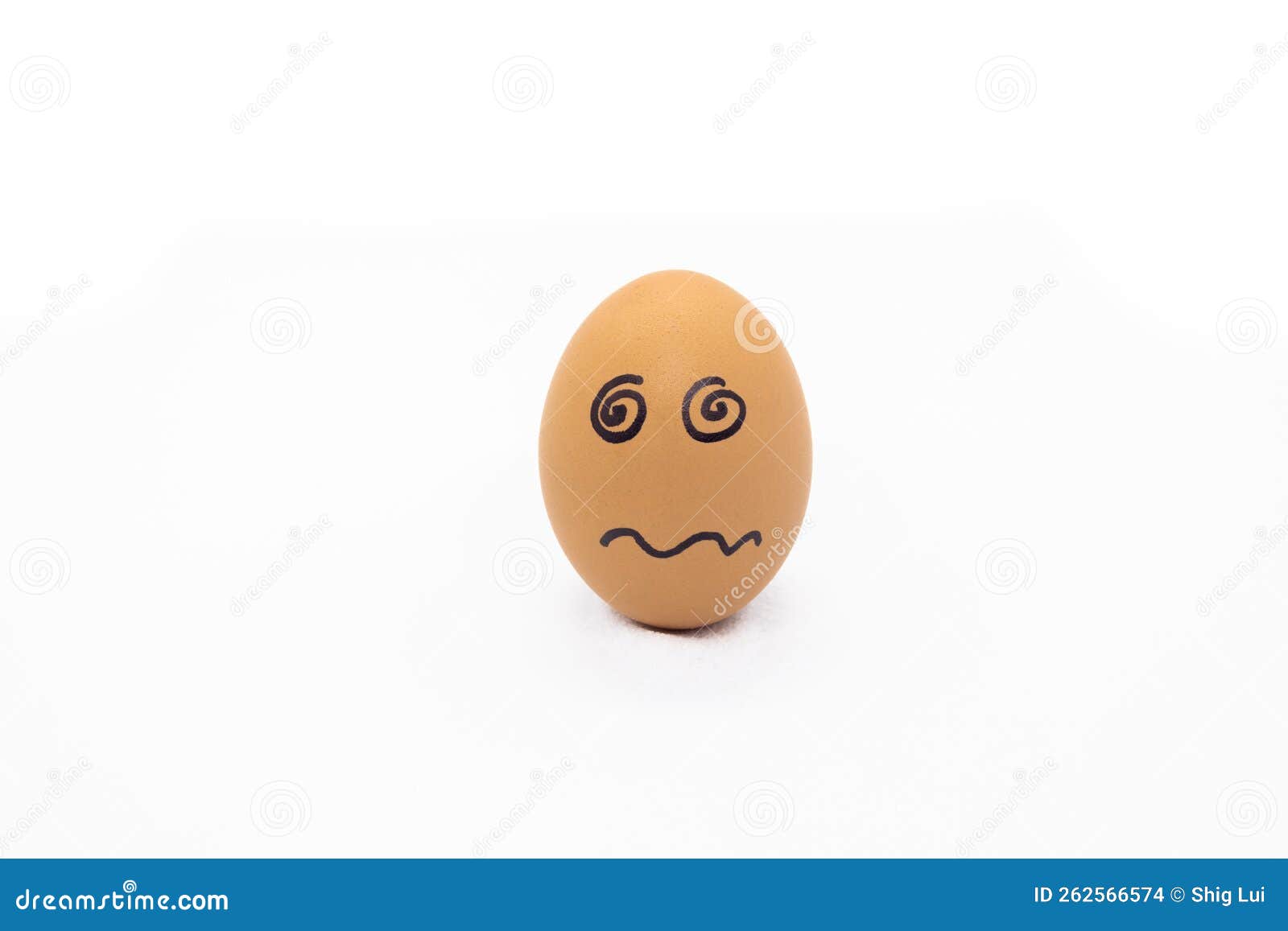 One Dizzy Egg on White Background Stock Photo - Image of delicious ...
