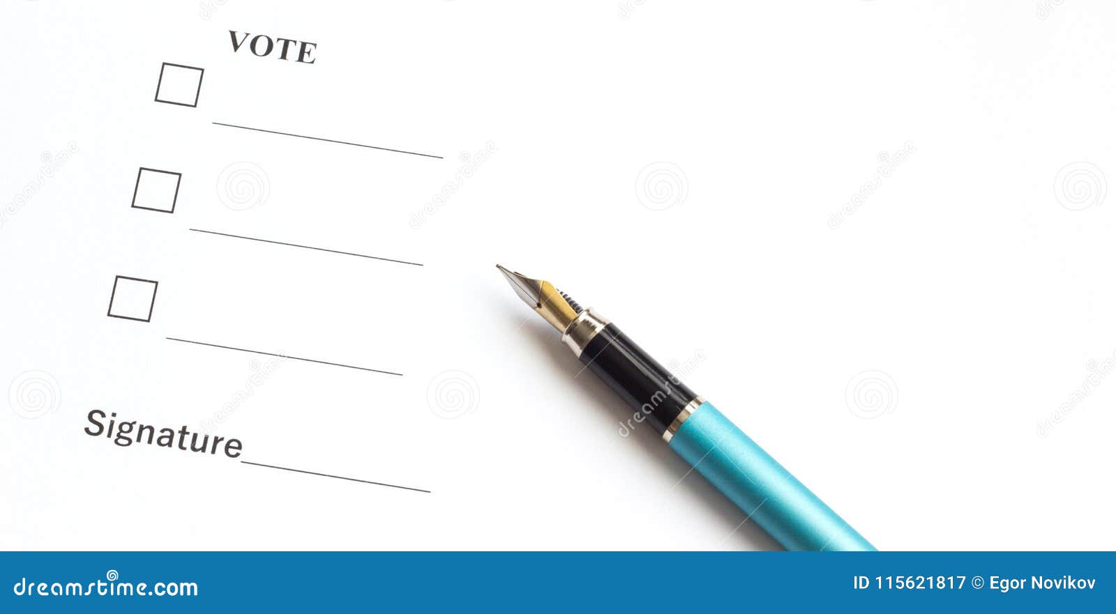 One Document for Voting and Signing, Close-up Stock Image - Image of ...