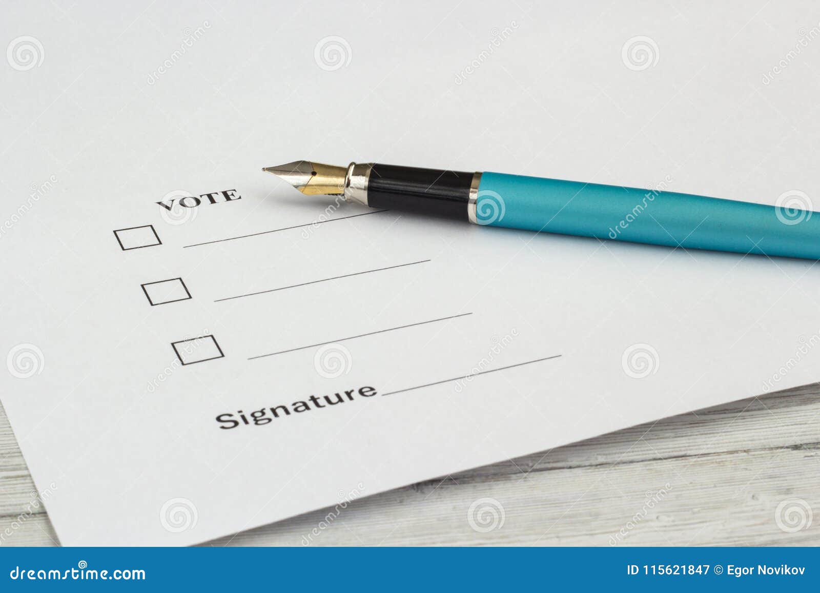 One Document for Voting and Signing, Close-up Stock Image - Image of ...
