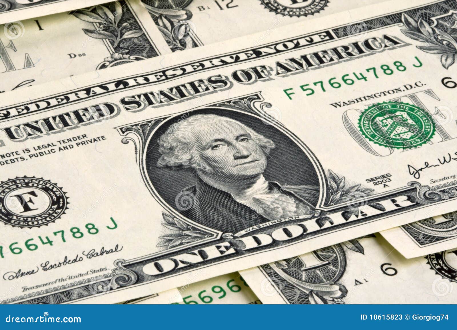 One dolar bills stock image. Image of bank, banking, george - 10615823