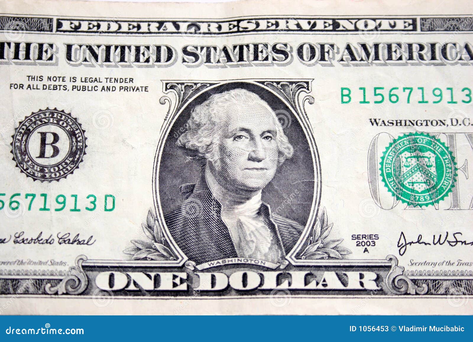 One dollar stock image. Image of bank, closeup, macro - 1056453