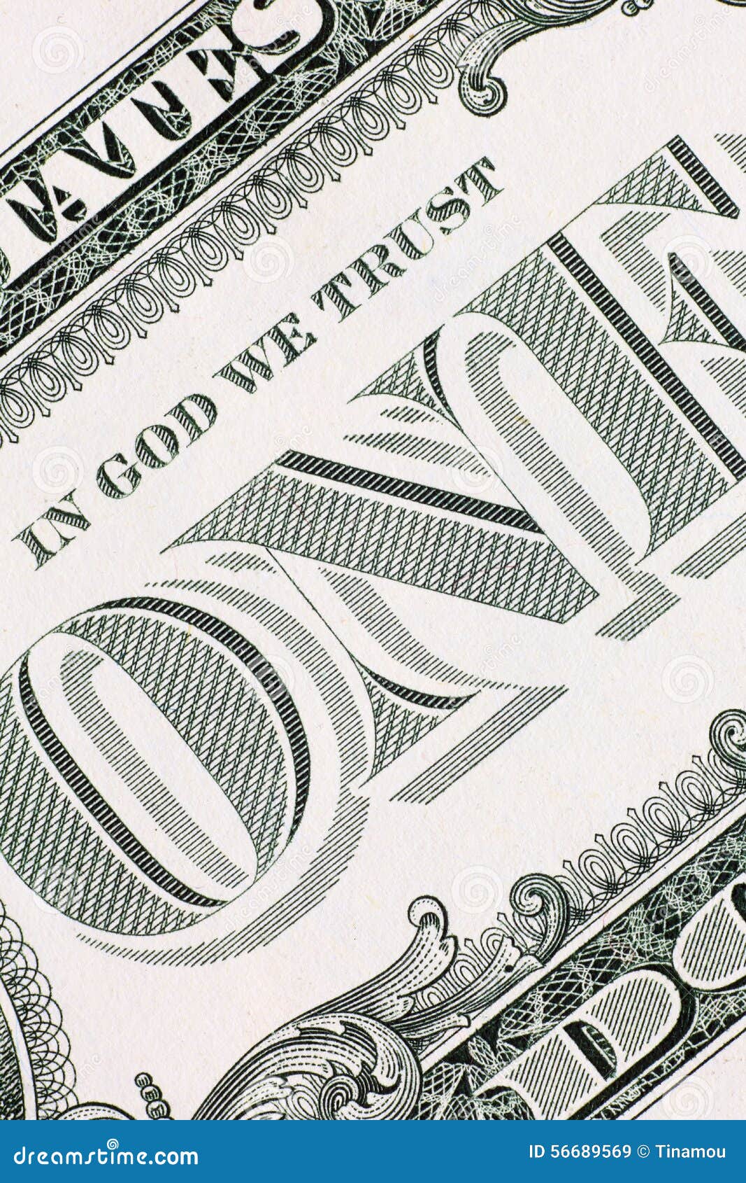 One Dollar Banknote Detail, Vertical Stock Image - Image of banknote ...