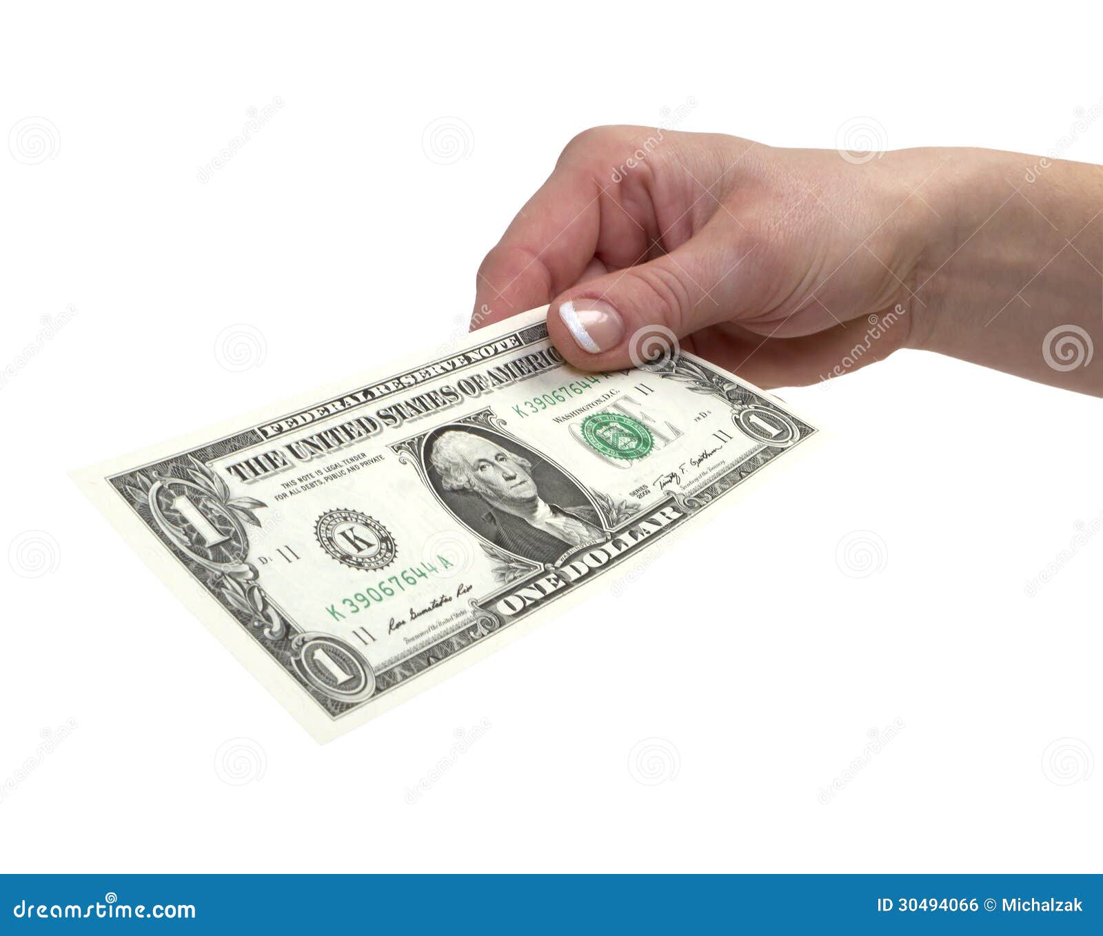 One dollar stock photo. Image of cash, hand, money, number - 30494066