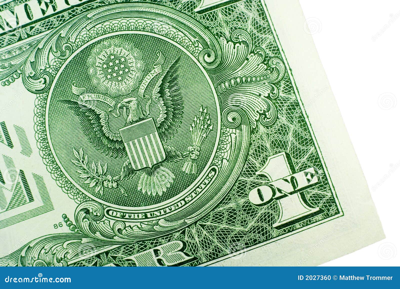One Dollar Bill stock photo. Image of white, economy, currency - 2027360