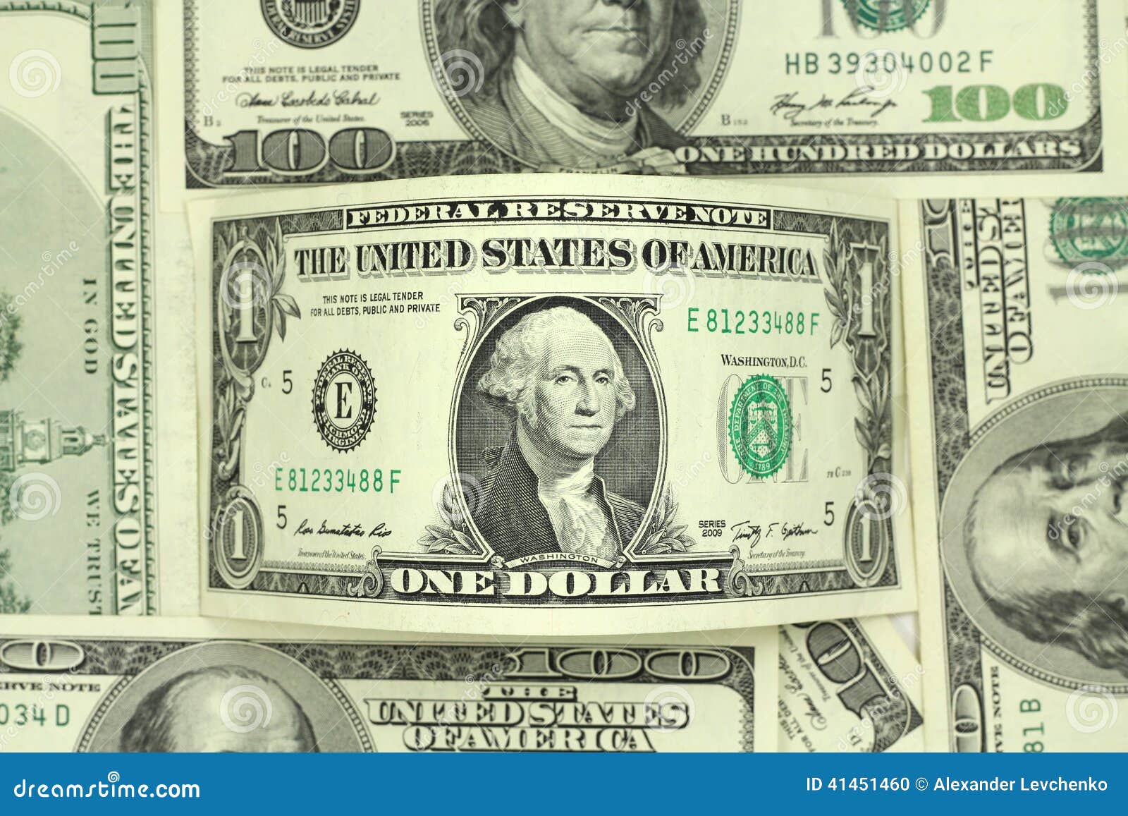 One Dollar Bill in Background Stock Photo - Image of george, salary ...
