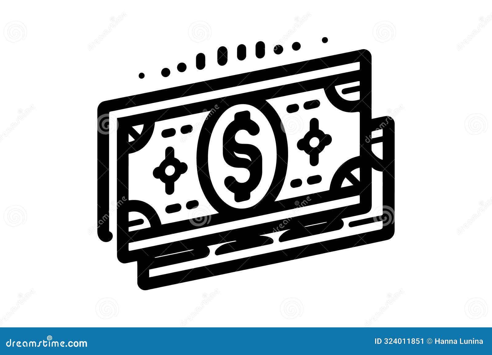 One Dollar Bill, Money Vector Icon. Stock Illustration - Illustration ...