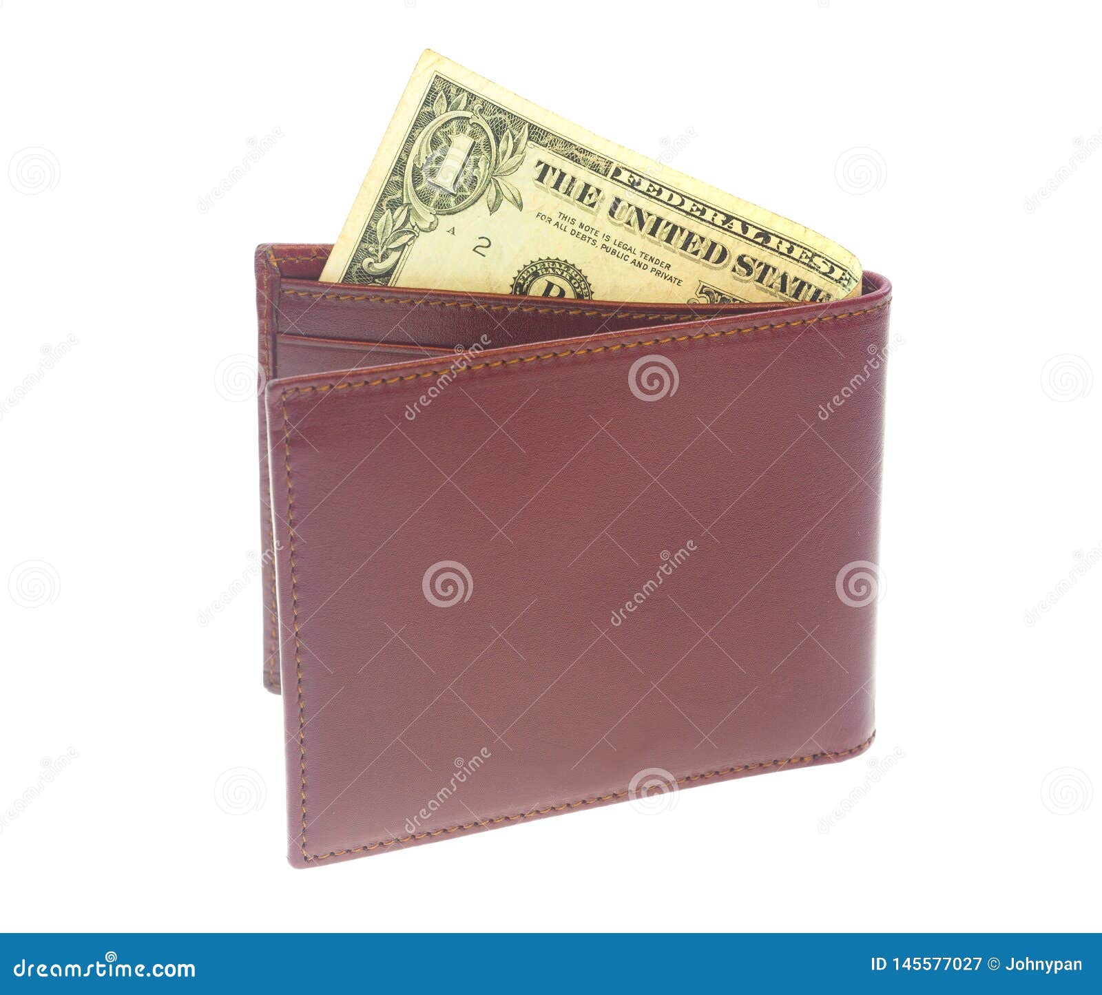 One dollar bill wallet stock image. Image of number - 145577027
