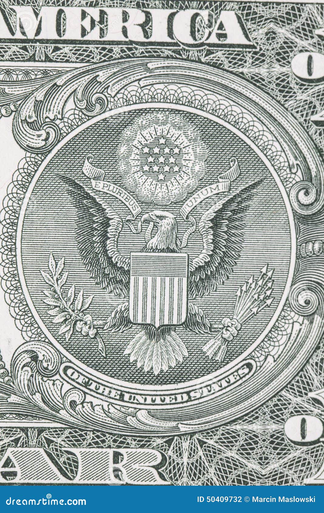 One Dollar Bill Reverse Macro Stock Photo - Image of close, revers ...