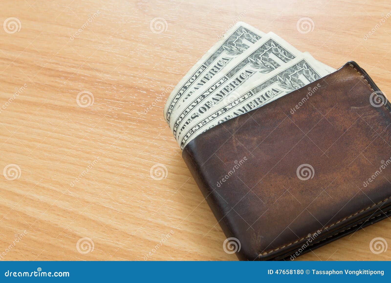 One dollar bill wallet stock photo. Image of paper, payment - 47658180