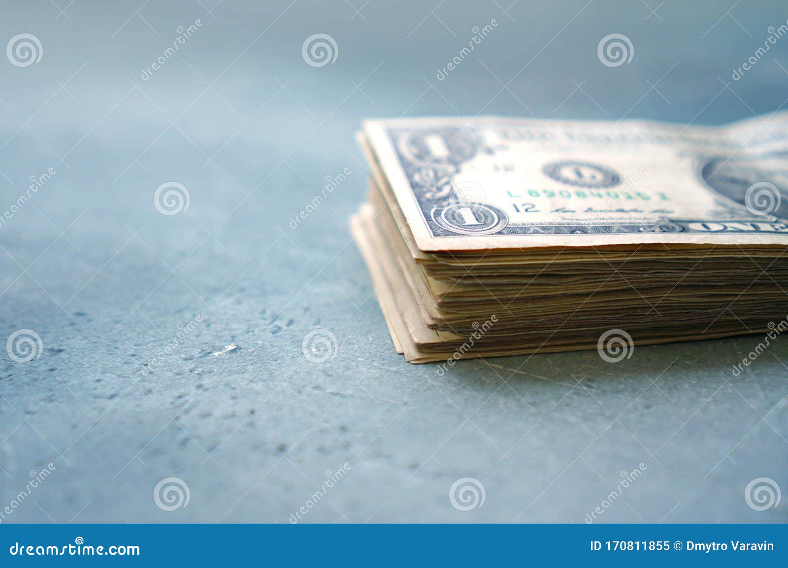 One dollar bills stack stock image. Image of business - 170811855