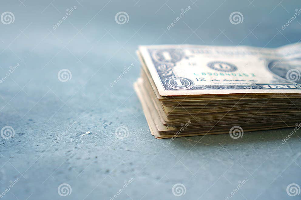 One dollar bills stack stock image. Image of business - 170811855