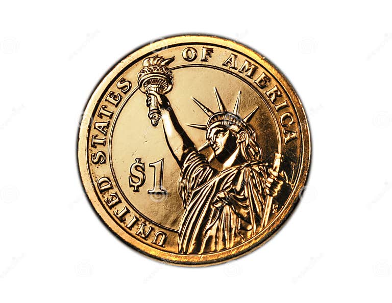 One dollar coin stock photo. Image of dollar, close, metal - 7637002