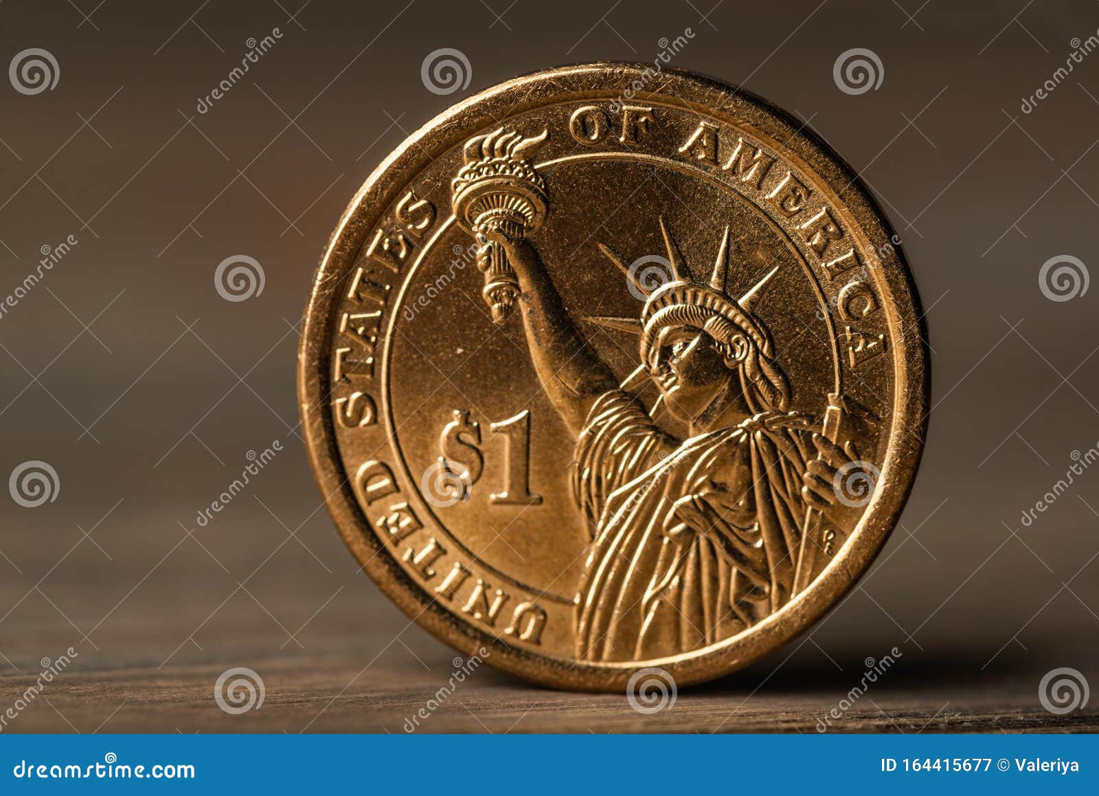 One dollar coin stock image. Image of bank, white, currency - 164415677