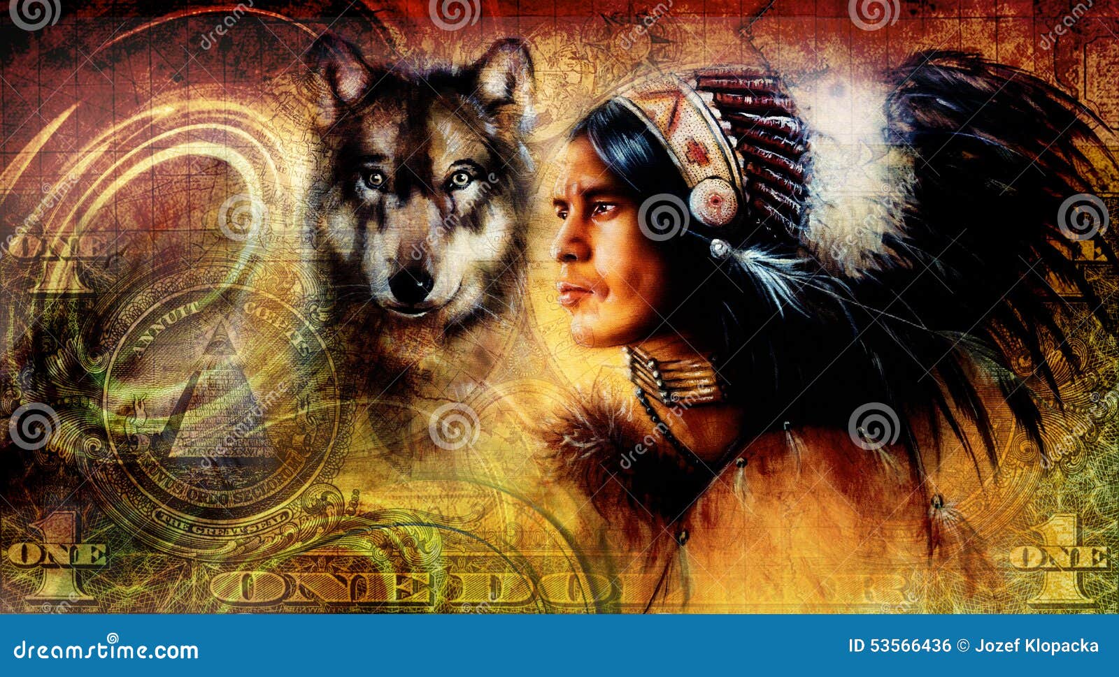 Native American Wolf Background