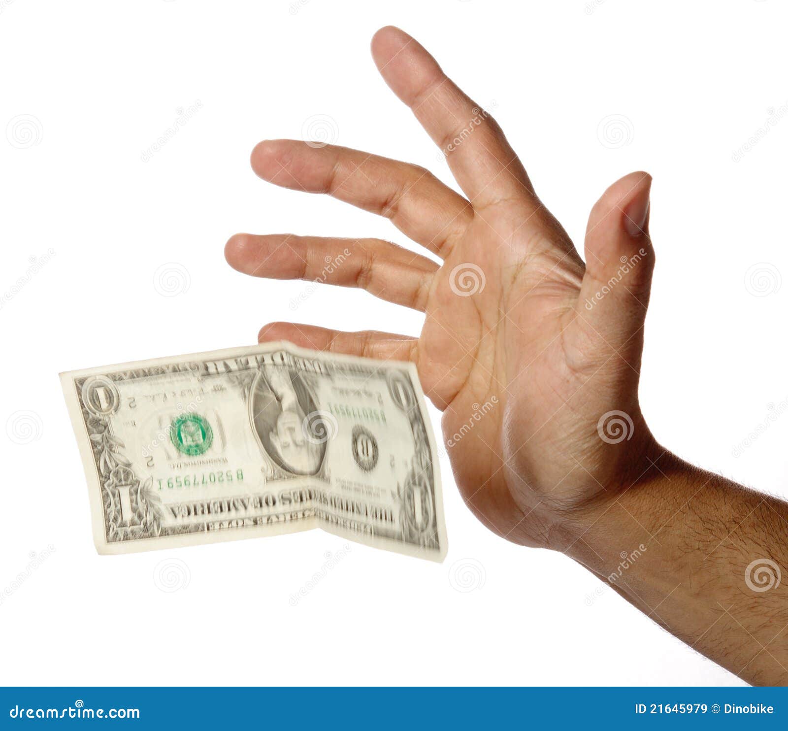 One Dollar Falling from a Human Hand Stock Image - Image of abstract ...