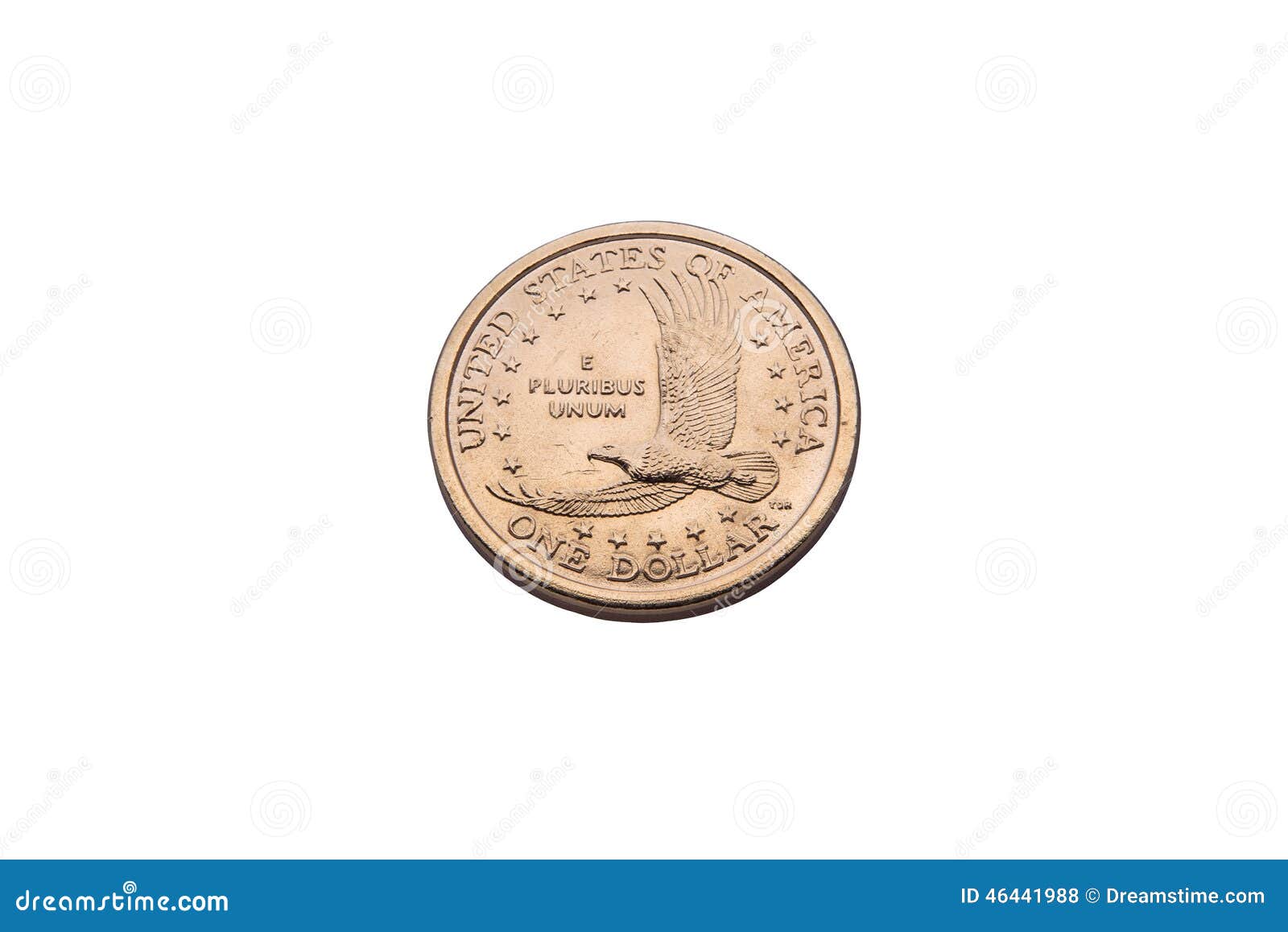 One dollar gold coin stock photo. Image of money, coin - 46441988