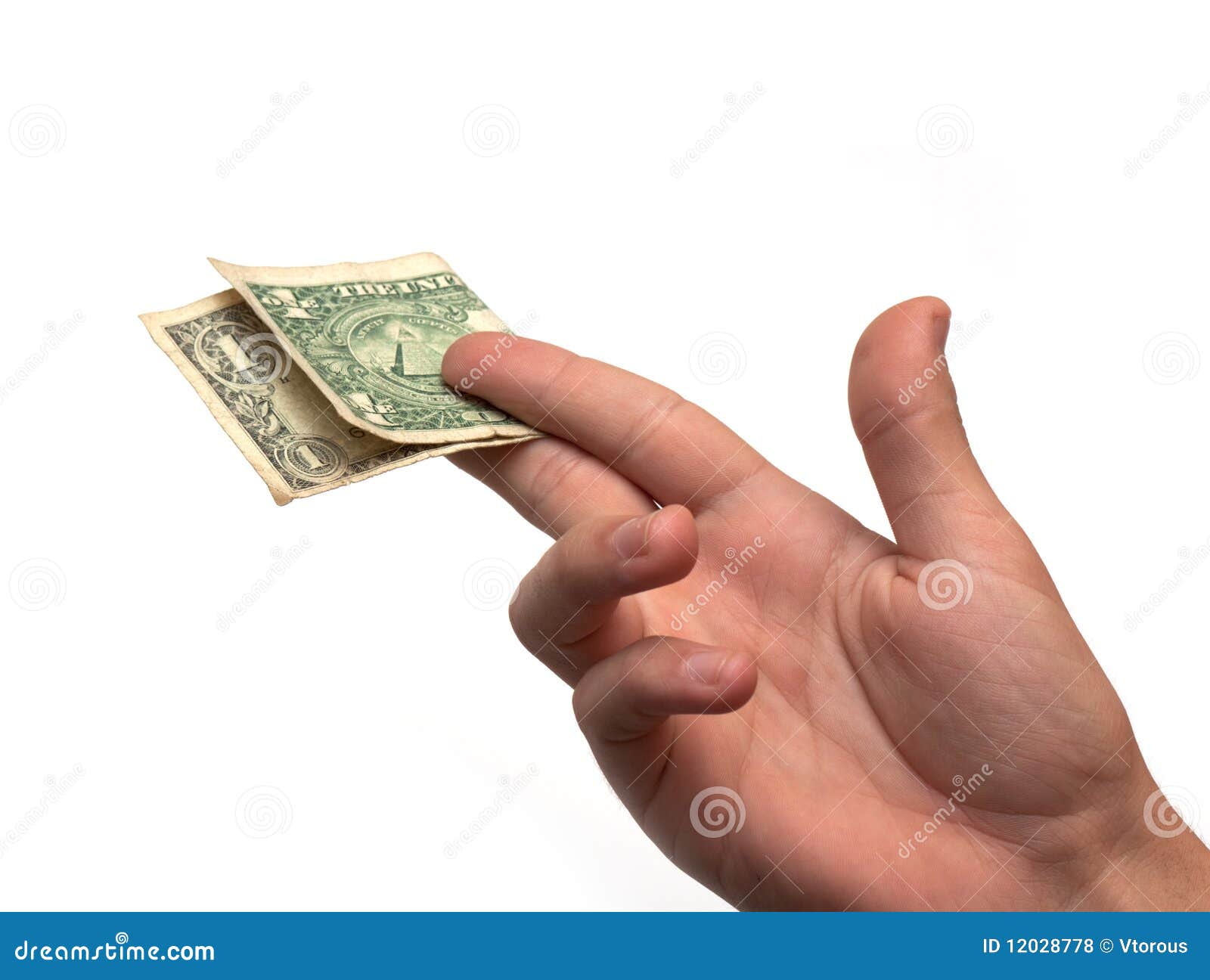 One dollar in the hand stock photo. Image of commercial - 12028778