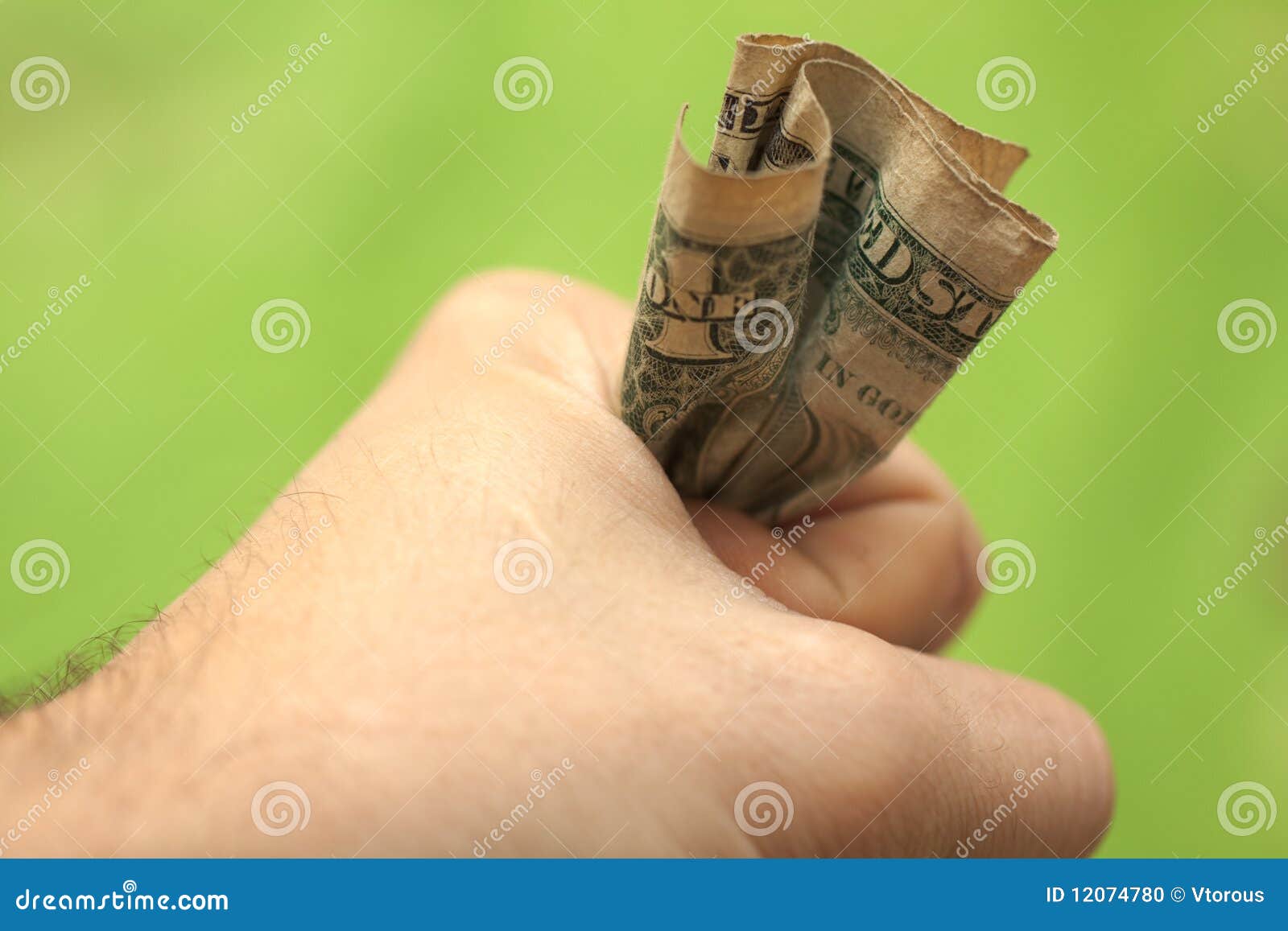 One dollar in the hand stock photo. Image of concept - 12074780