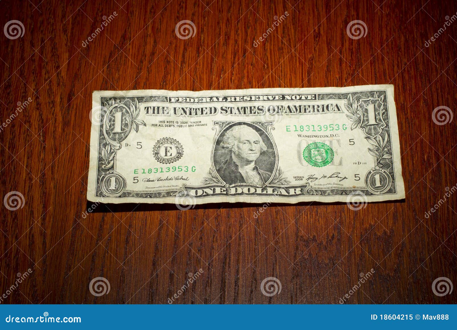 One dollar note stock image. Image of bill, note, wrinkled - 18604215
